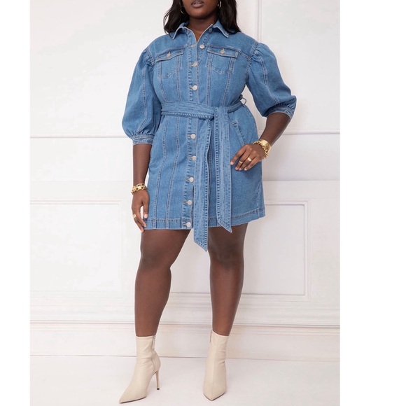 Dresses | Denim Mini Jacket Dress | Poshmark